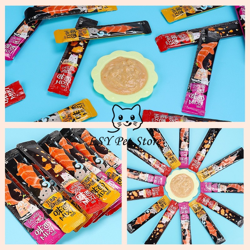 🔥MIXI Creamy Cat Treat Cat Snack Cat Food Makanan Kucing 15g | Shopee ...