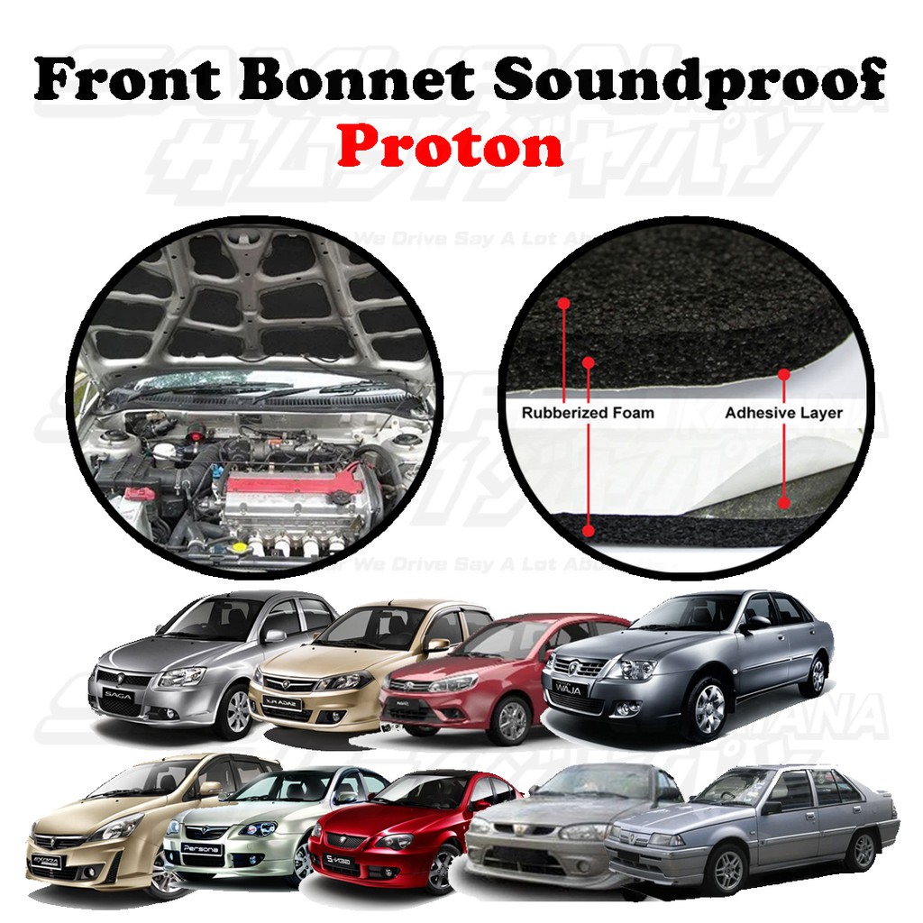 🚘 Proton 🚘 Carfit Black / Aluminium High Quality Deadening Bonnet Sound ...