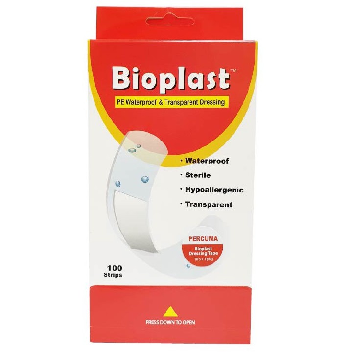 BIOPLAST FIRST AID TRANSPARENT AND WATERPROOF PLASTER 100'S | Shopee ...