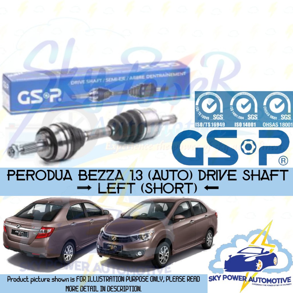 PERODUA BEZZA 1.3 GSP DRIVE SHAFT (LEFT & RIGHT) | Shopee Malaysia