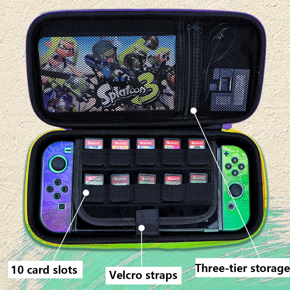 Nintendo Switch Splatoon 3 Theme Protective Case Storage Bag for Switch ...