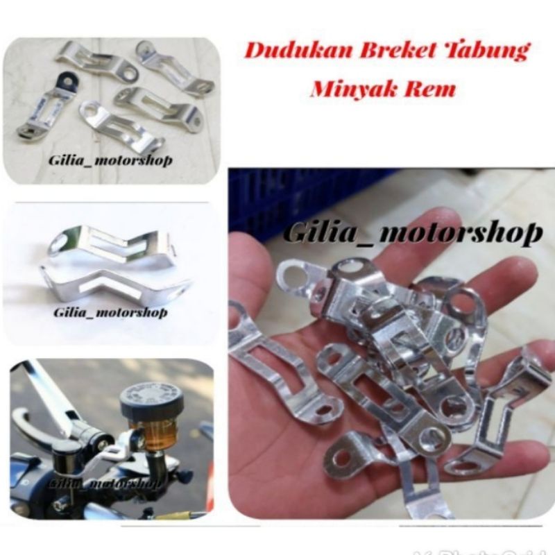 Chrome Oil Cylinder Mount Bracket Thick Iron Universal Brake Master Oil ...