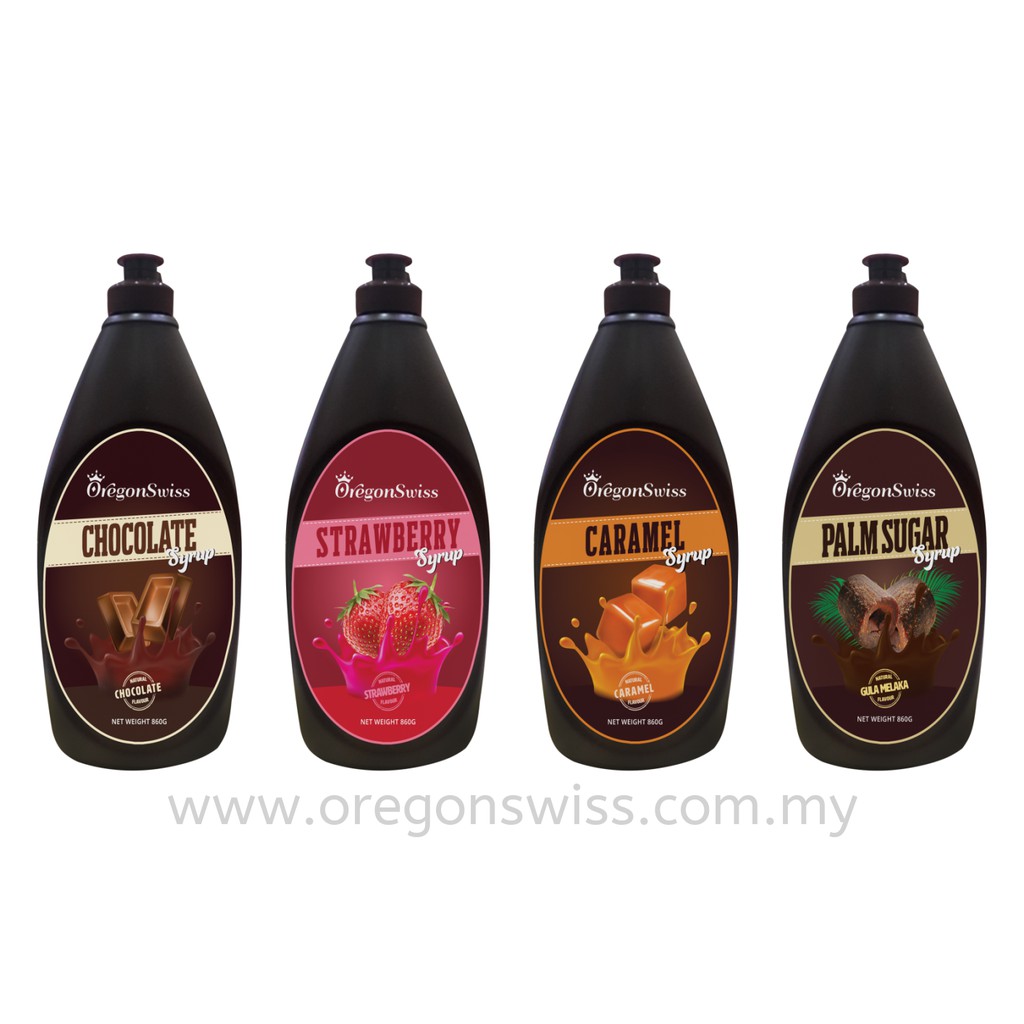 OREGON SWISS CARAMEL / STRAWBERRY / GULA MELAKA SYRUP 650GM | Shopee ...