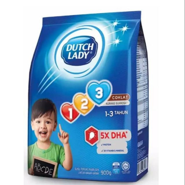 [850g] Dutch Lady 123 Biasa / Madu / Coklat (1-3 years old) 850g ...