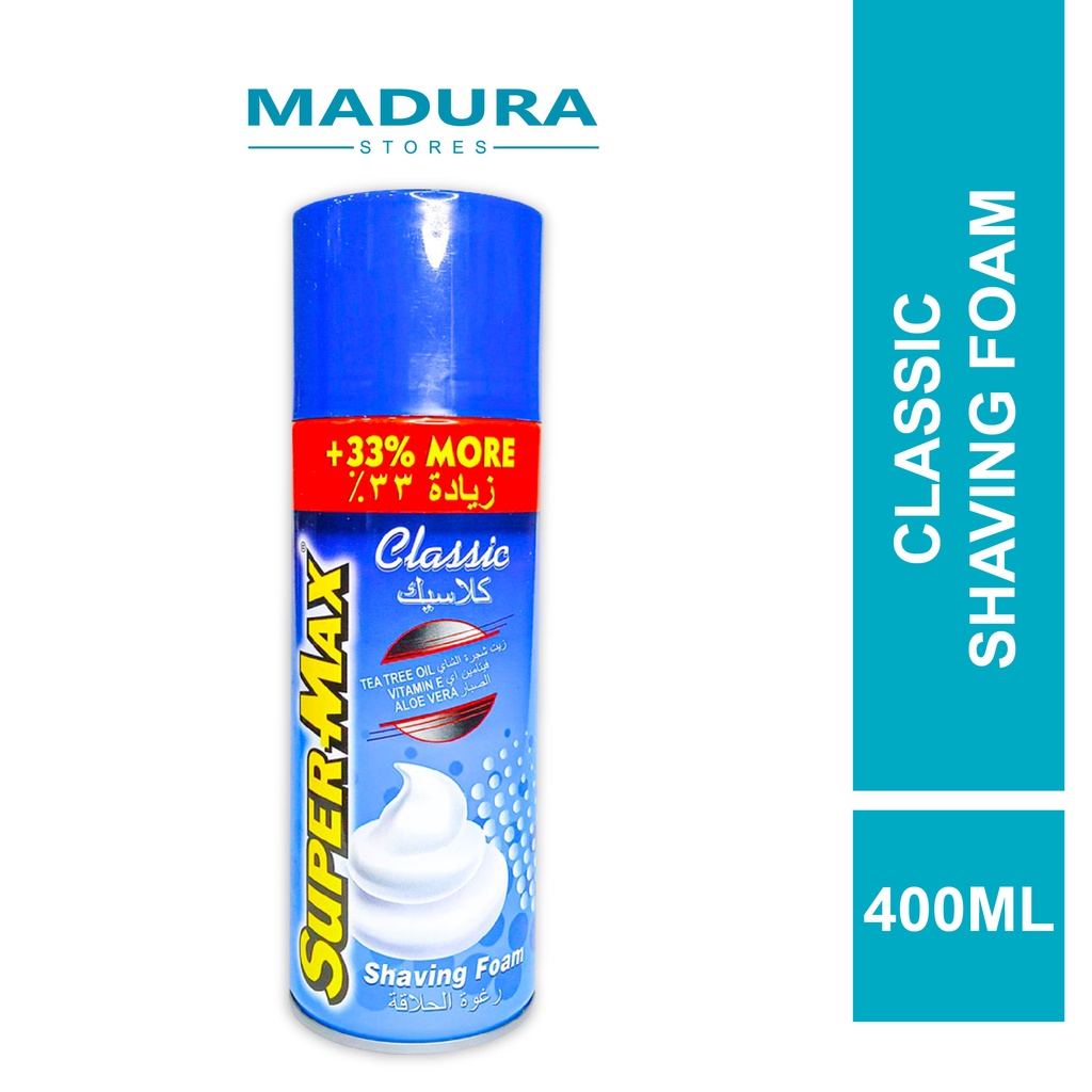Super-Max Classic Shaving Foam 400ml (Krim Pencukur) | Shopee Malaysia