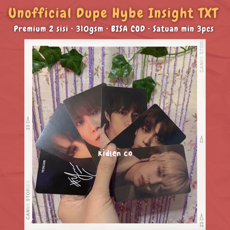 [MIN 3] DUPE HYBE INSIGHT txt unofficial premium photocard pc 2-sided ...