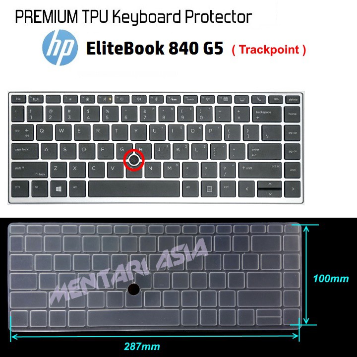 Keyboard Protector HP EliteBook 840-G5 TRACKPOINT - PREMIUM TPU Clear ...