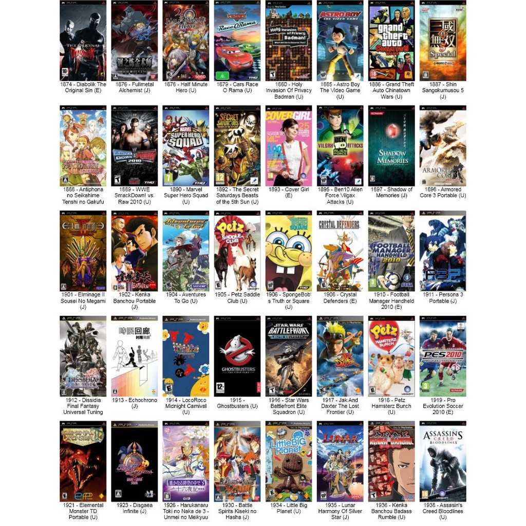 Sony PSP Memory card With Full Game Game Boleh Pilih Include PS1 GBA PSP Game Shopee Malaysia