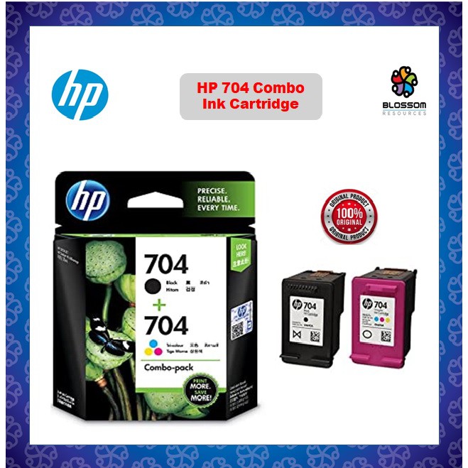 HP 704 Black / Tri-Color / Combo Pack Original Ink Advantage Cartridges ...