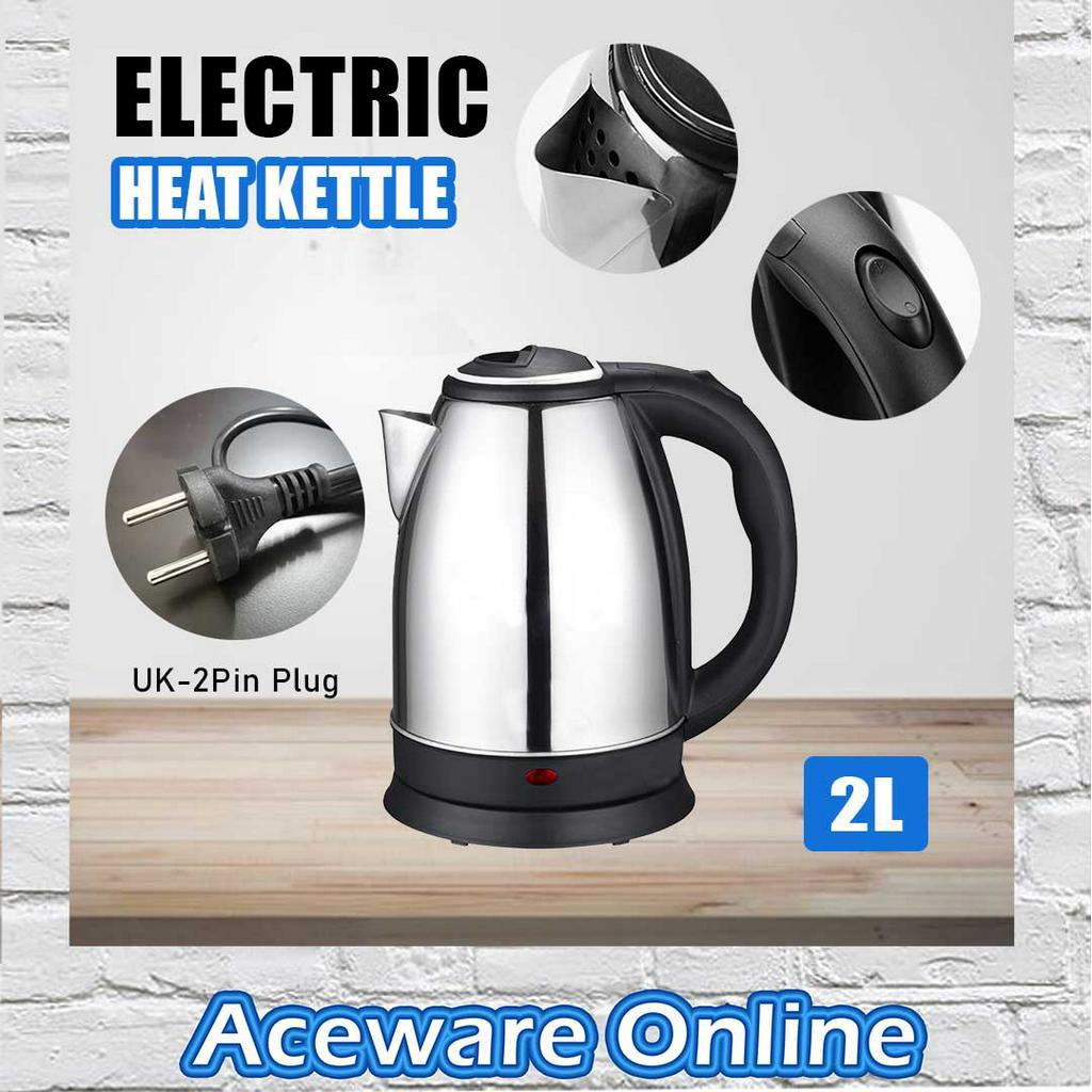 2 LIT ELECTRIC HEAT KETTLE JUG STAINLESS STEEL AUTOMATIC SWITCH / CUT ...