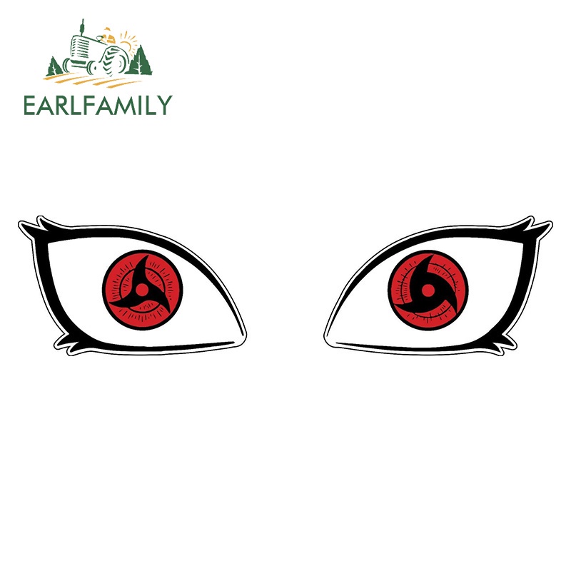 EARLFAMILY 13cm x 3.4cm Sharingan Logo Anime Car Stickers Sunscreen ...