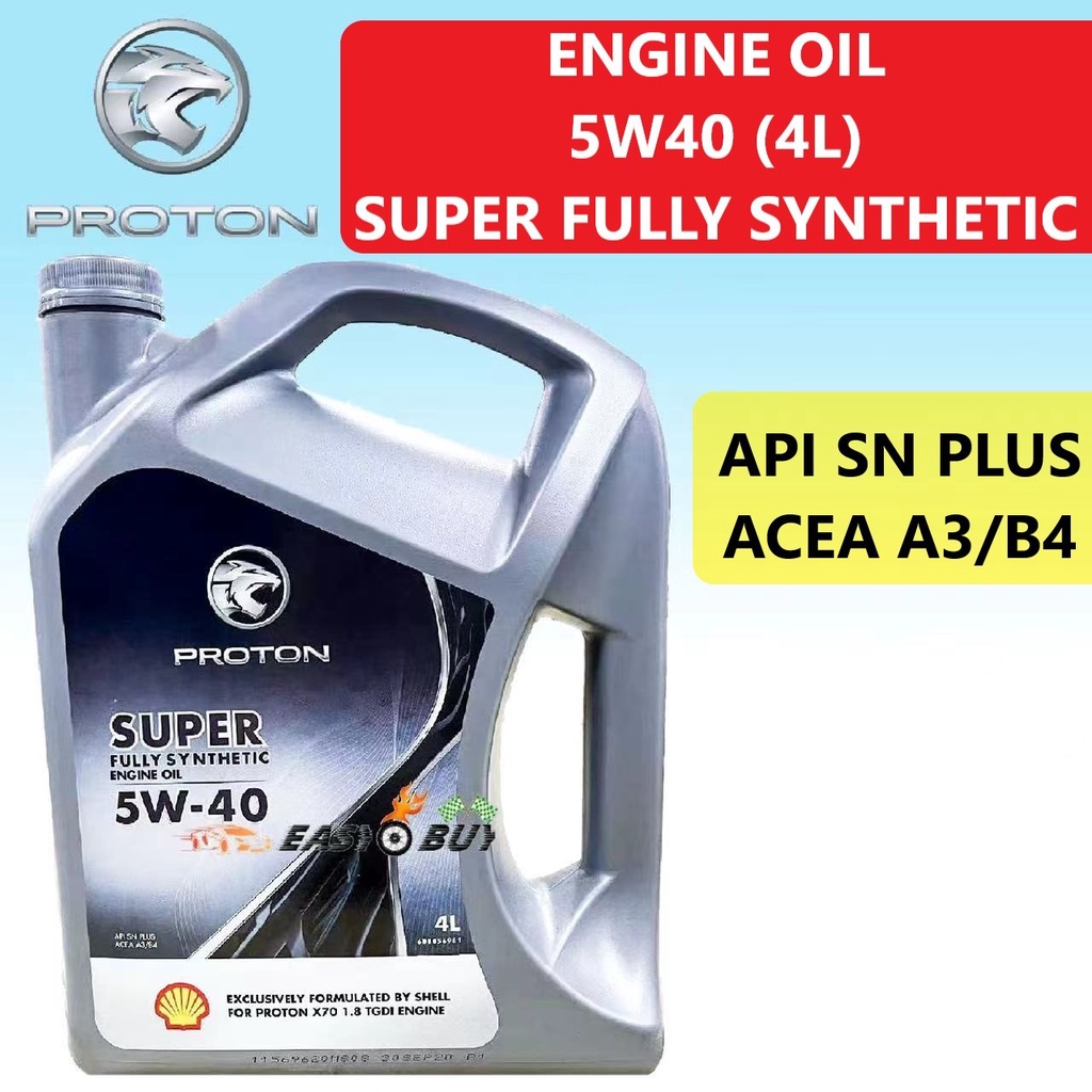 100% ORIGINAL PROTON ENGINE OIL 5W40 5W-40 FULLY SYNTHETIC 4L OIL FILTER SHELL FOR PROTON X70 1. ...