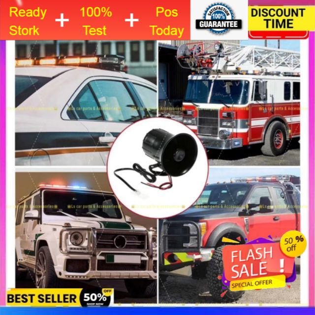 POLICE SIREN 6 Tone sound TOKI Warning mic talking Light LED dash bar ...
