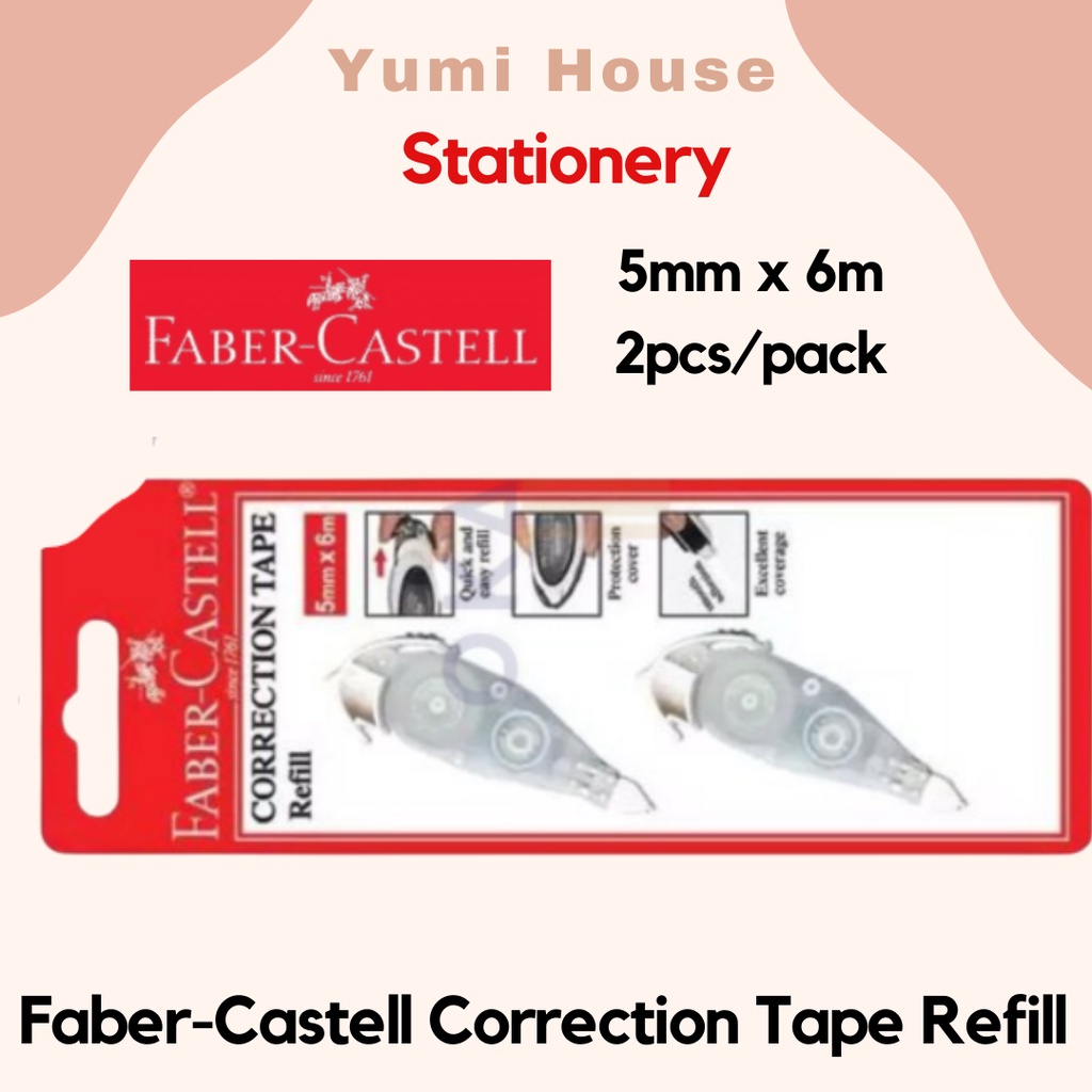 【Malaysia Ready Stock】Faber-Castell Correction Tape Refill 5mm x 6m ...