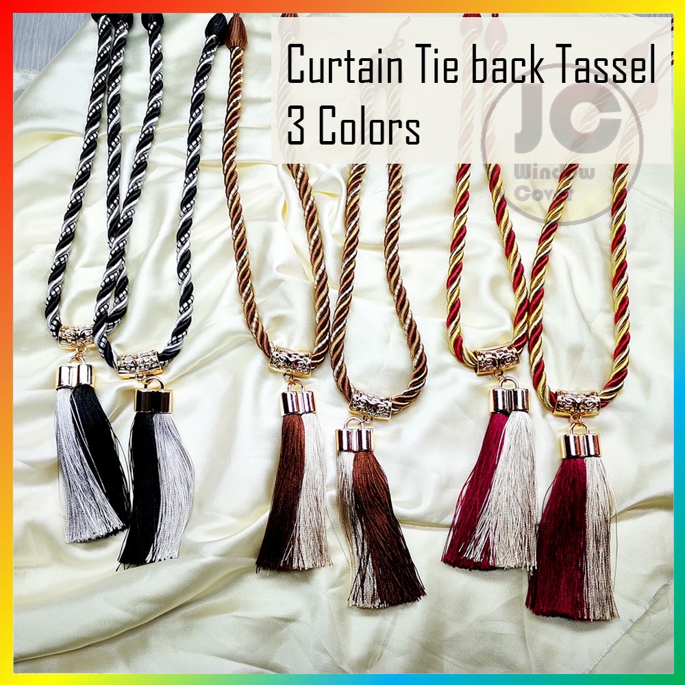 Curtains Tassel Tie Back Curtain Rope Drapery Tiebacks Tali Ikat Tepi a ...