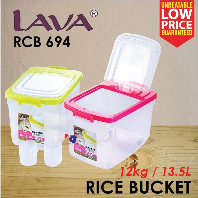 LAVA RCB694 Rice Bucket With Roller 13.5ltr / Bekas Beras Dengan Roda ...