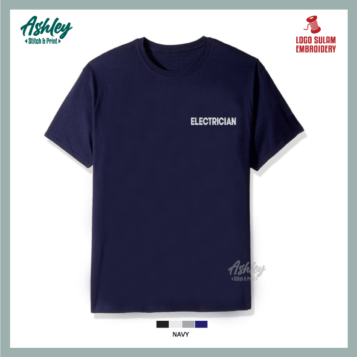 T Shirt Round Neck Electrician Installer Repair Maintenance Work Baju ...