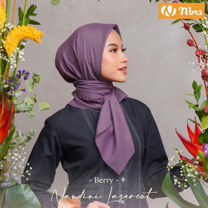 [NIBRAS Nandini LASER CUT HIJAB] // PLAIN LASER CUT RECTANGULAR HIJAB ...