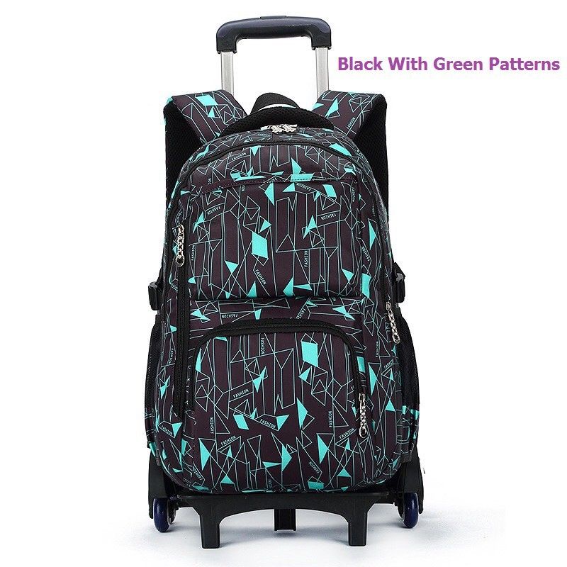 Beg roda sekolah 6 roda saiz besar beg budak | 6 wheels trolley school bag large capacity girl ...