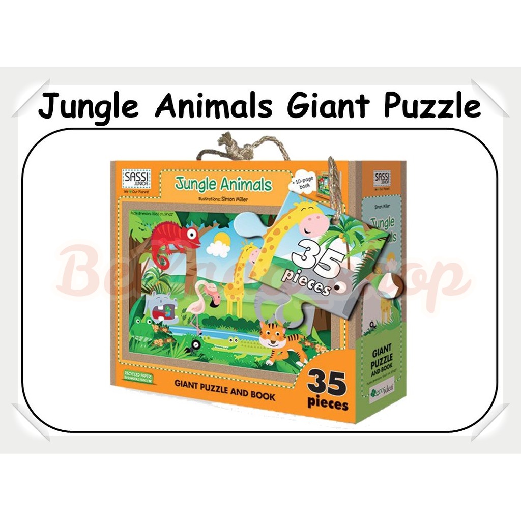 Sassi Junior Jungle Animals Giant Puzzle And Book 35pcs | Shopee Malaysia