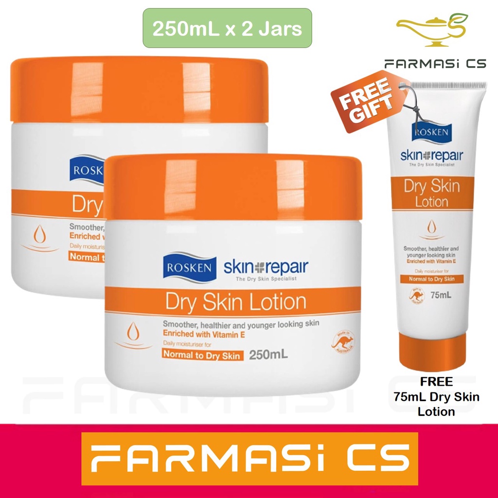 Rosken Skin Repair Dry Skin Lotion 250ml x 2 (TWIN) EXP:05/2027 FREE ...