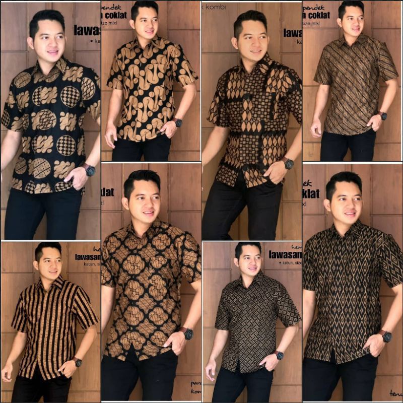 HEM, SHORT SLEEVE, BATIK CLOTHES, PEKALONGAN BATIK, MEN'S TOPS, BATIK ...