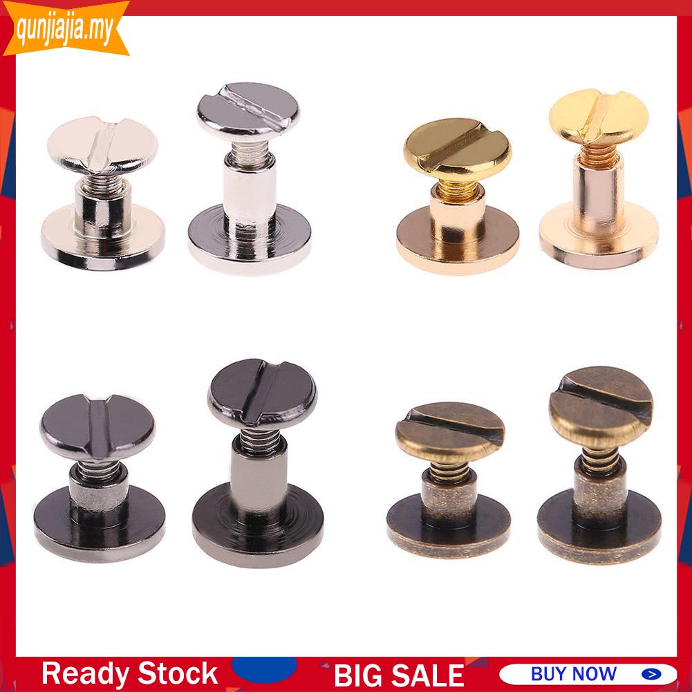 20Pcs 5/8mm Belt Screw Leather Craft Chicago Nail Brass Rivet Durable ...