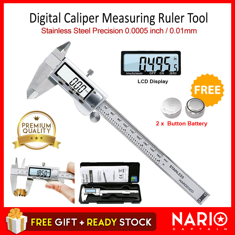 NARIO Stainless Steel Electronic Digital LED Screen Measuring Ruler ...