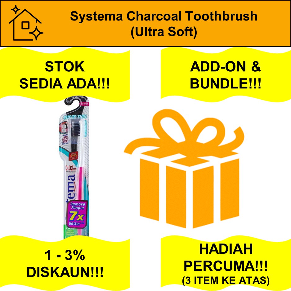 [𝗥𝗘𝗔𝗗𝗬 𝗦𝗧𝗢𝗖𝗞] Systema Enhanced Clean Toothbrush - Super Thin Charcoal ...