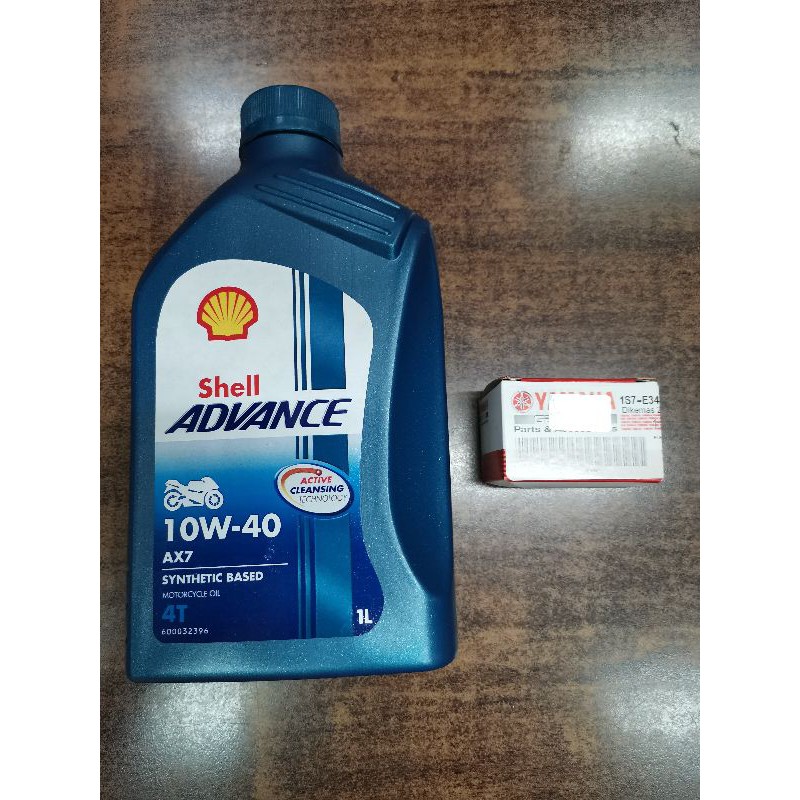 Shell Advance AX7 Engine Oil 4T 10W40 Oil Filter 15W50 100% ORIGINAL ...