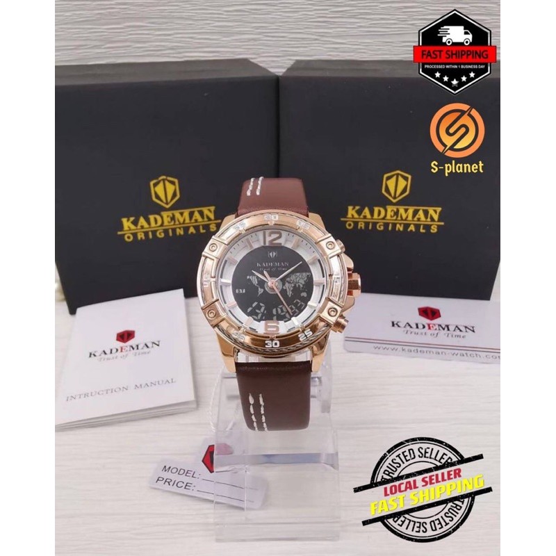 🇲🇾Ready stock🇲🇾KADEMAN K9083 water resistant Leather Watch digital ...