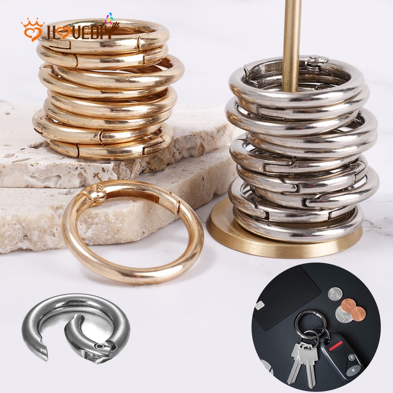 10Pcs/Pack Metal Ring Shaped Spring Clasps Hook Accessories Openable ...