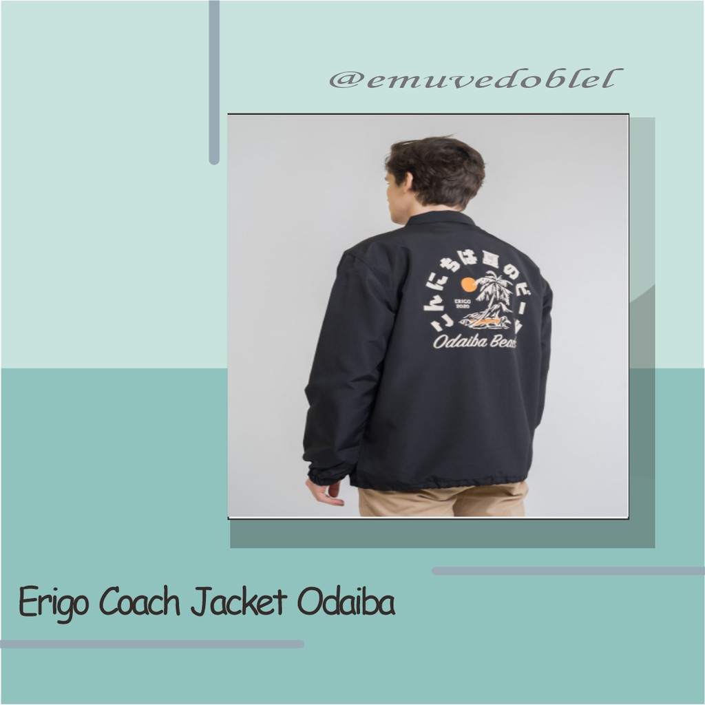 Erigo Coach Jacket Odaiba Black | Shopee Malaysia