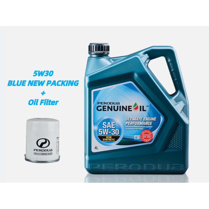 7001004 (New Packing BLUE) Perodua 5w30 Semi Synthetic Engine Oil 4L ...