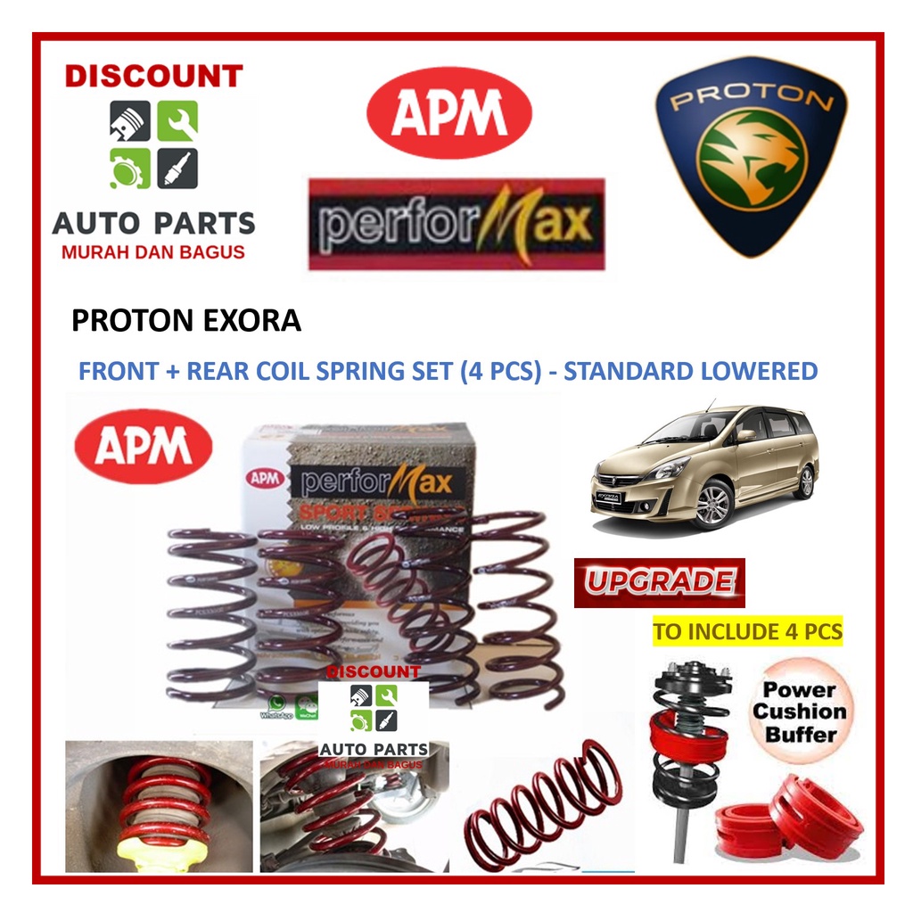 🔥 APM PERFORMAX 🔥 LOWERED COIL SPRING SET WITH POWER CUSHION BUFFER ...