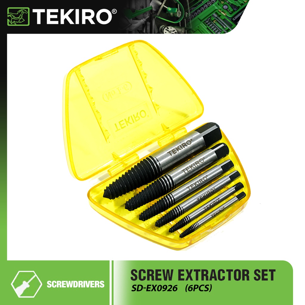 TEKIRO SD-EX0926 Screw Extractor Set 6 Pcs Tap Balik remove damaged ...