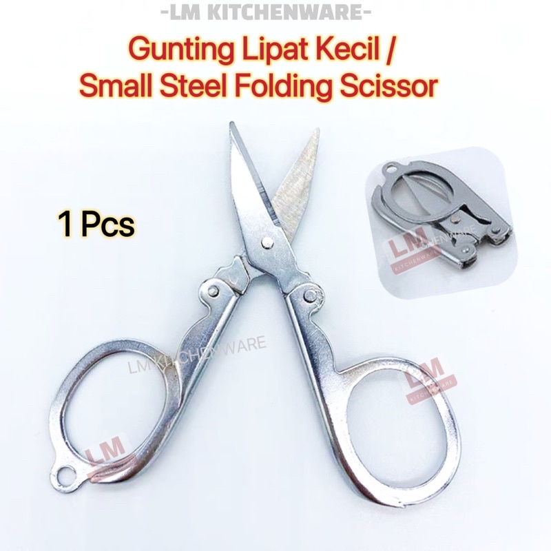 GUNTING LIPAT KECIL 111/ SMALL STEEL FOLDING SCISSOR 8cm / 3 Inch ...