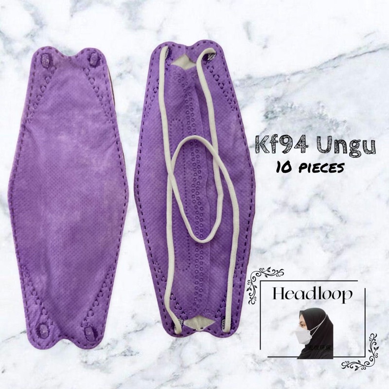 KF94 MASK HEADLOOP MASK HIJAB MASK KF94 !!4 LAYERS PROTECTION!! FACE ...
