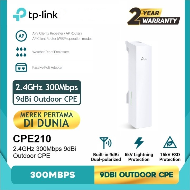 OUTDOOR ANTENNA CPE TP-LINK CPE210 2.4GHz 300Mbps 9dBi OUTDOOR CPE | Shopee Malaysia