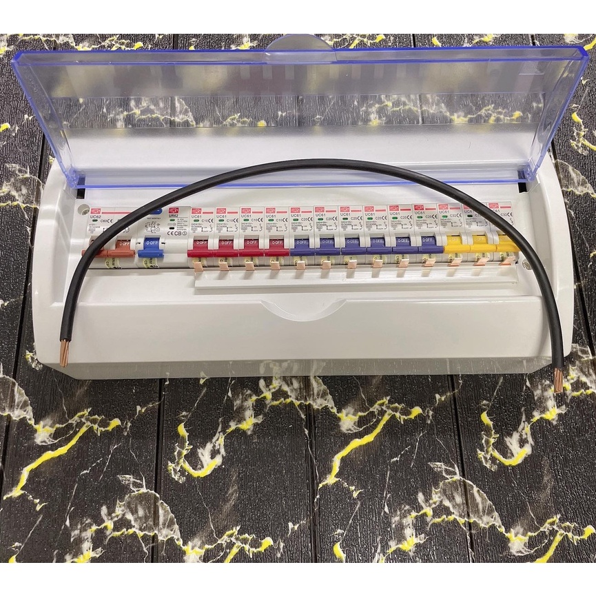 18.5 way single phase DB box complete set + mcb / elcb / wayar cable ...