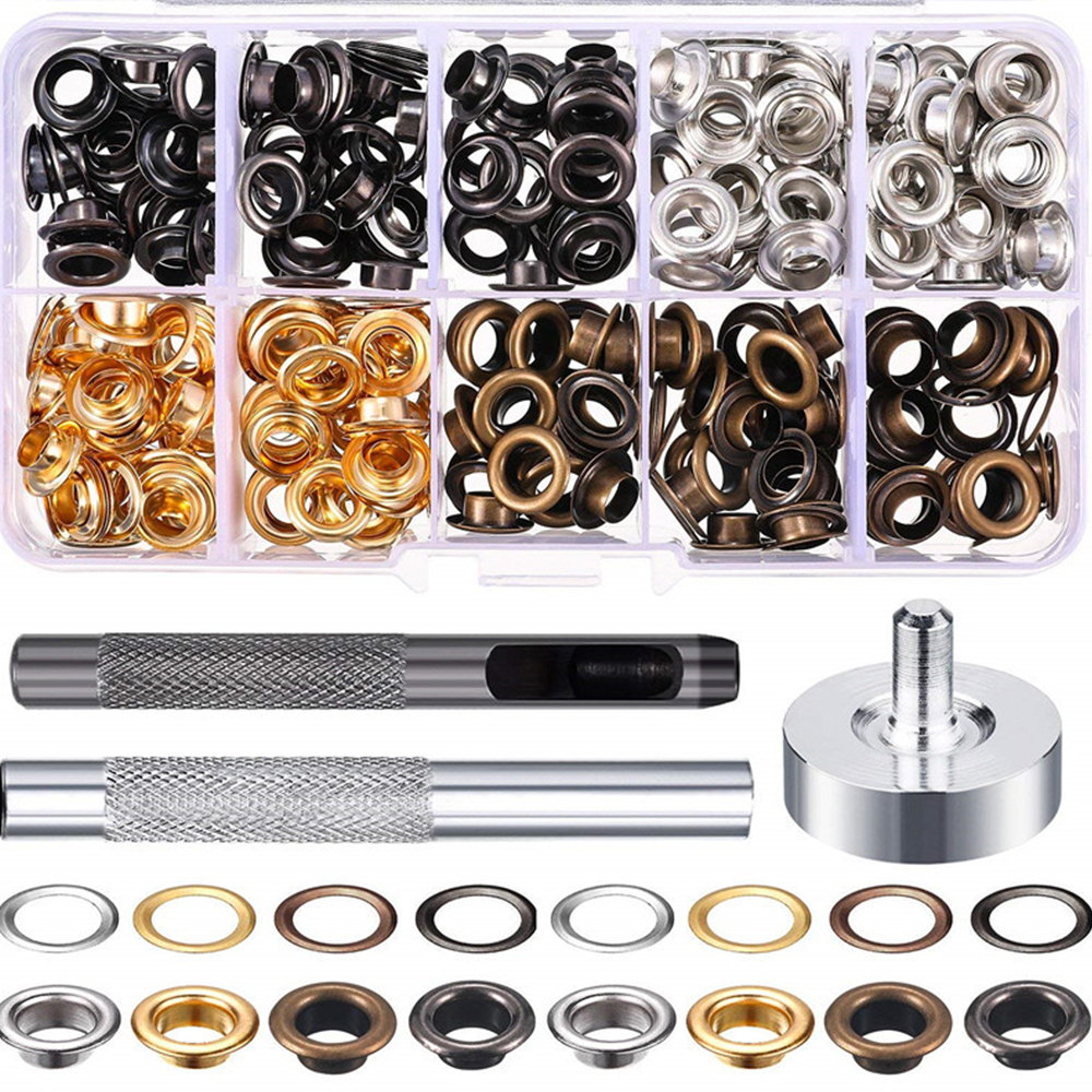 200Pcs 6mm Inner Diameter Grommet Metal Eyelet Installation Copper ...