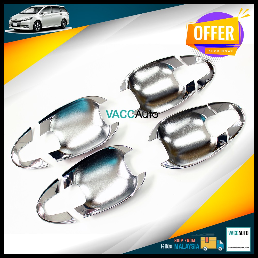 Toyota Wish 2009 - 2024 Outer Handle Chrome Wish ZGE20 Door Handle Bowl ...