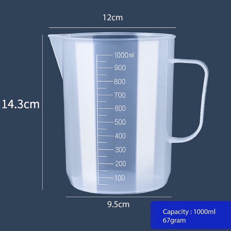 (READY STOCK)Measuring Jug Cup Plastic Transparent Kitchen Baking 100ml 250ml 500ml 1000ml ...