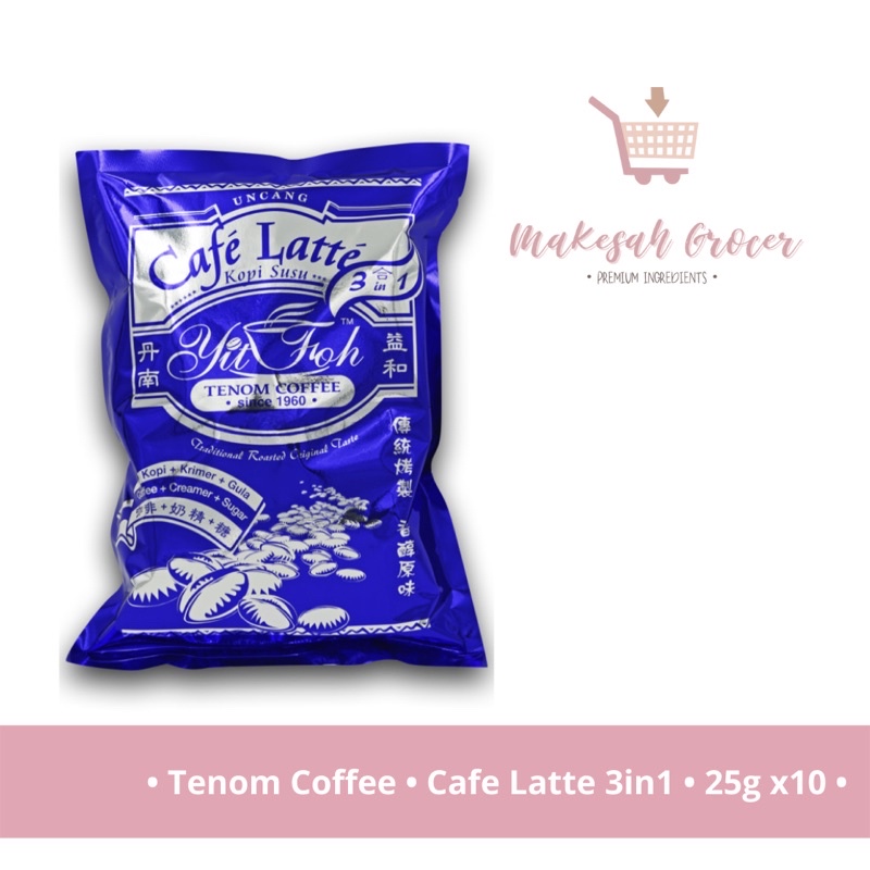 Yit Foh Coffee Tenom/Kopi Tenom • Cafe Latte 3in1 • 35g x10 sachet ...