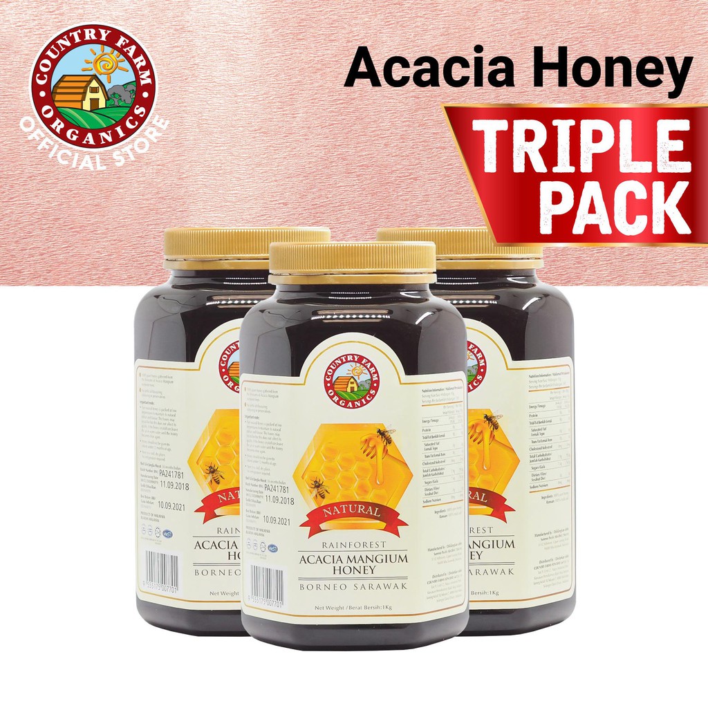Country Farm Natural Rainforest Acacia Honey (1kgX3/1KG) (Expiry: 1/2026) | Shopee Malaysia