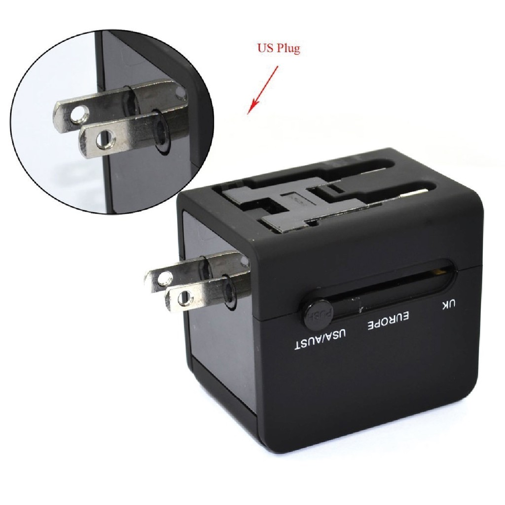 Universal Travel Adapter Multisocket Plug All-In-One Single Dual USB ...