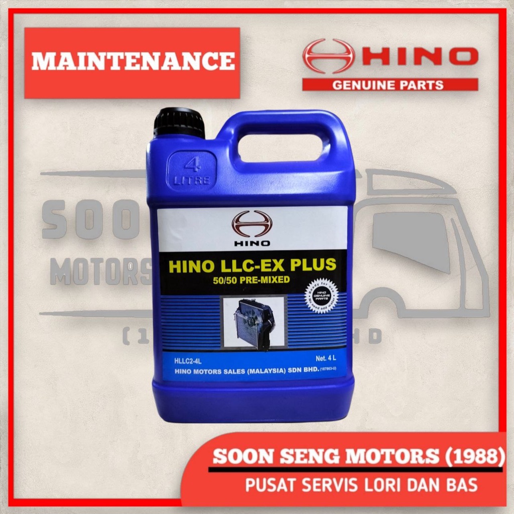 Hino Blue Coolant LLC-EX Plus 4 Liter, Long Life Coolant, Coolant Hino ...