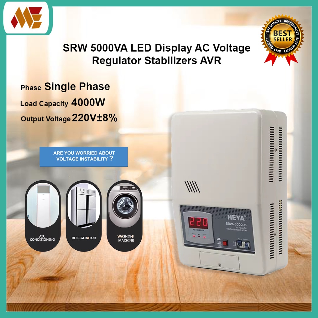 5KVA Wall mounted Single Phase AVR with Relay Type (Voltage Regulator ...