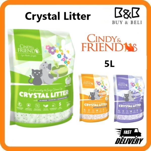[Ready Stock] Cindy & Friend Crystal Litter 5L Pasir Kucing | Shopee ...
