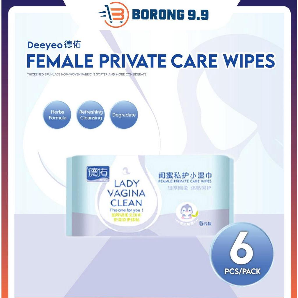 Deeyeo Lady Antibacterial Wipes Mini Clean Wet Tissues Portable 6pcs ...